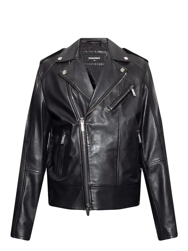 Dsquared2 Leather Jacket - Black