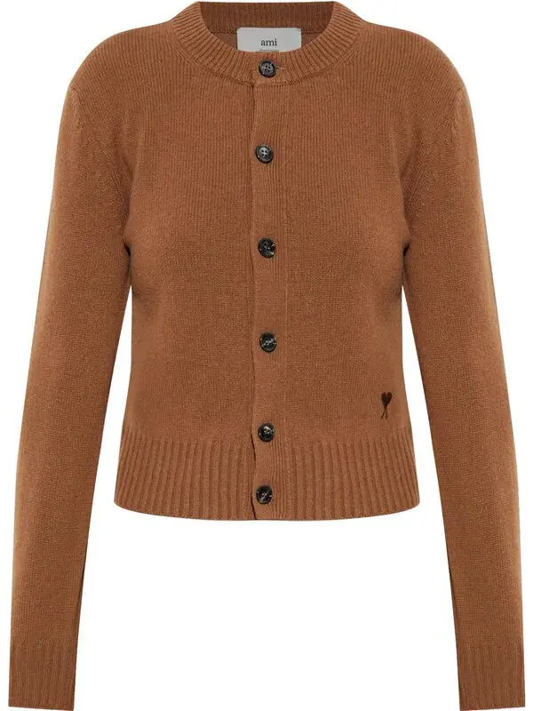Ami Cashmere Cardigan - Brown