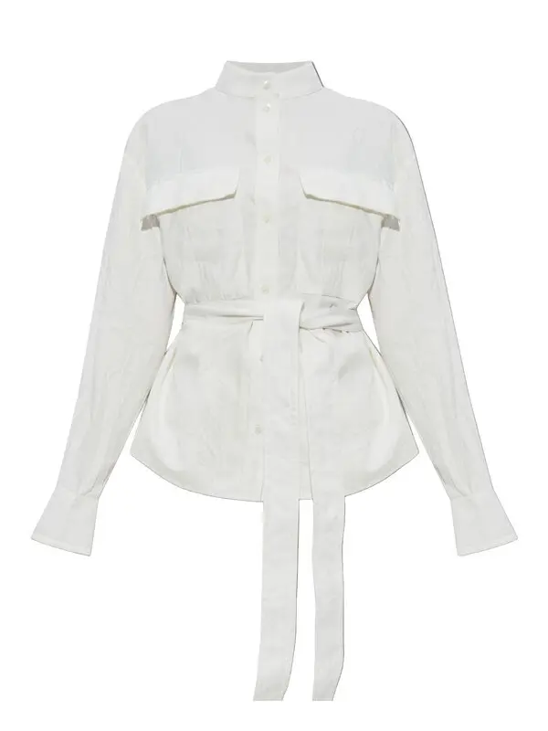 FERRAGAMO Belted Shirt - White