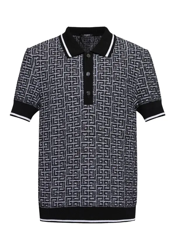 Balmain Polo With Monogram - Black