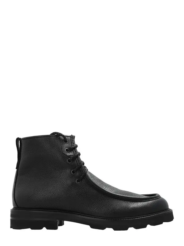 Brioni Genuine Leather Ankle Boots - Black