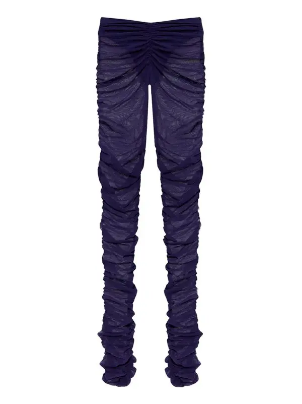 Attico Draped Mesh Pants - Purple