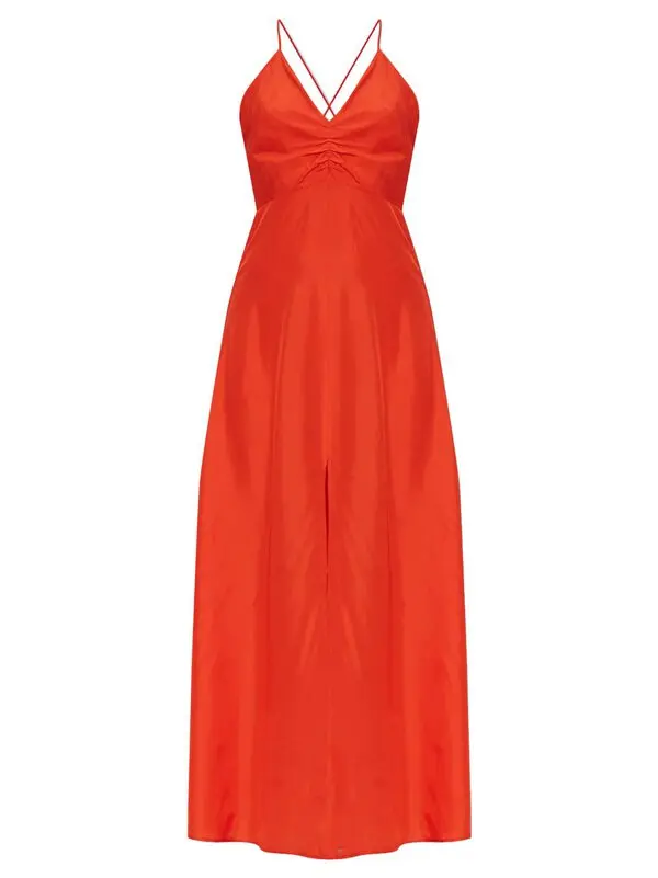 FORTE_FORTE Silk Slip Dress - Red