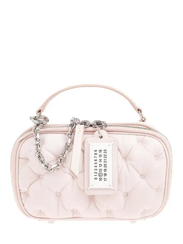 MAISON MARGIELA Leather Handbag With Diamond Quilting And Chain Strap - Pink
