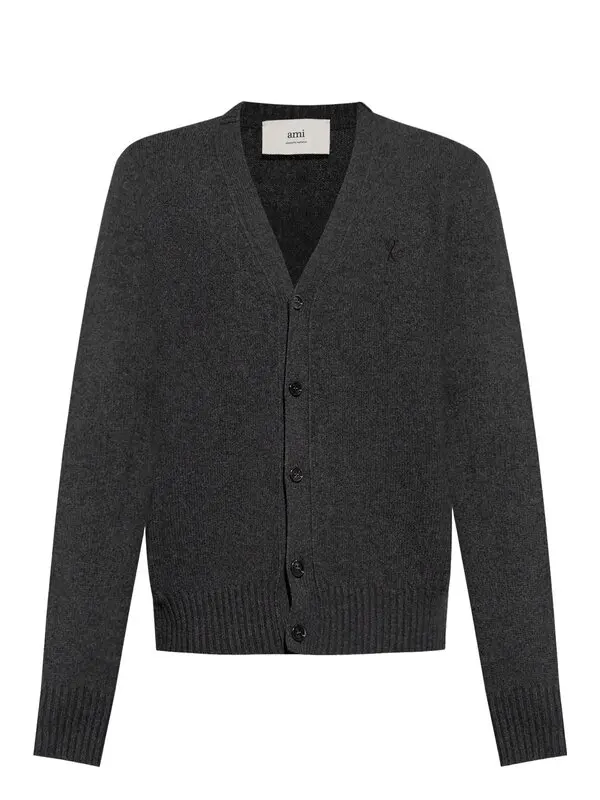 Ami Cashmere Cardigan - Grey