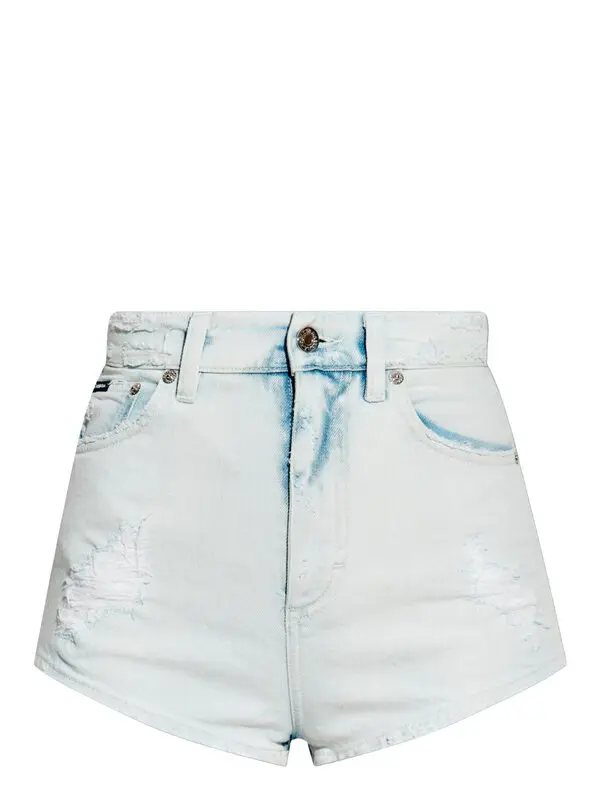 Dolce & Gabbana High-waist Denim Shorts - Light Blue
