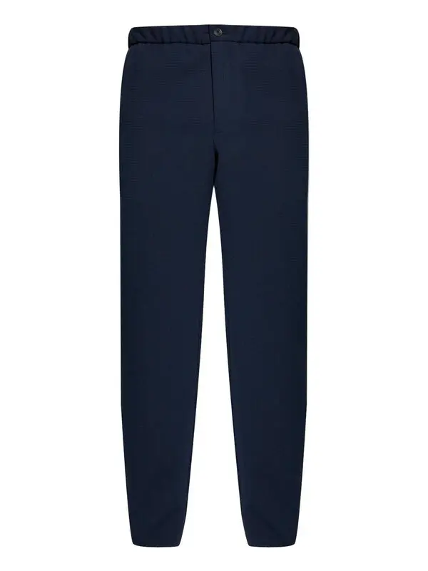 Emporio Armani Tapered Trousers With Zipped Pockets - Navy Blue