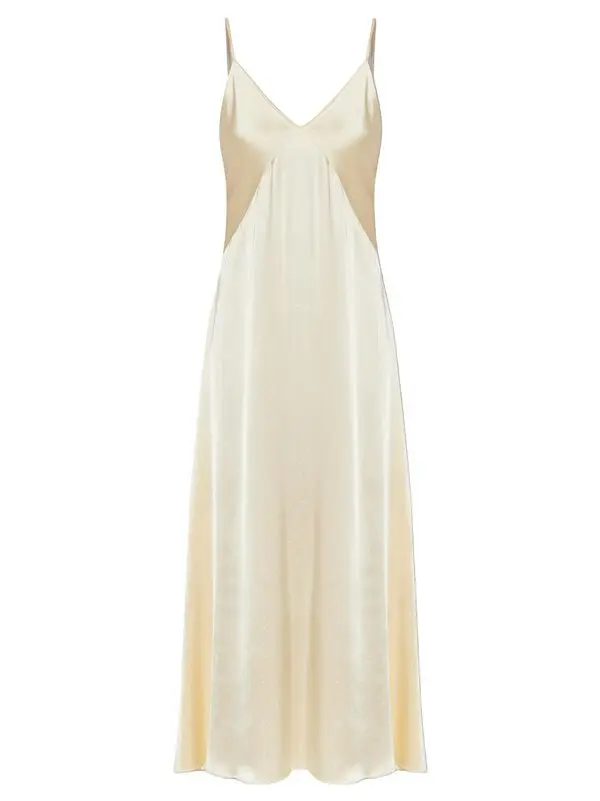 FORTE_FORTE Lurex-threaded Dress - Cream