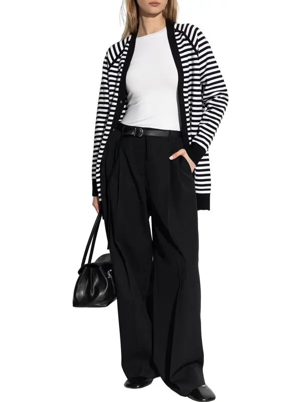 Max Mara Striped Knit Cardigan - White