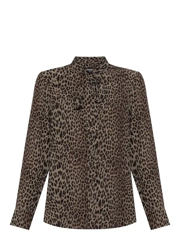 Zadig&Voltaire Tulba Animal Print Viscose Shirt - Beige
