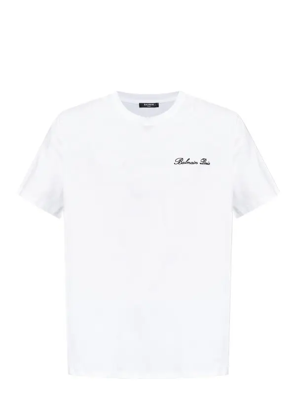 Balmain T-shirt With Embroidered Logo - White