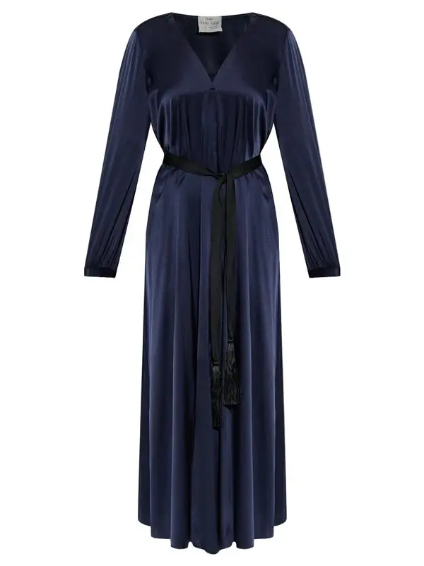 FORTE_FORTE Silk Maxi Dress - Navy Blue