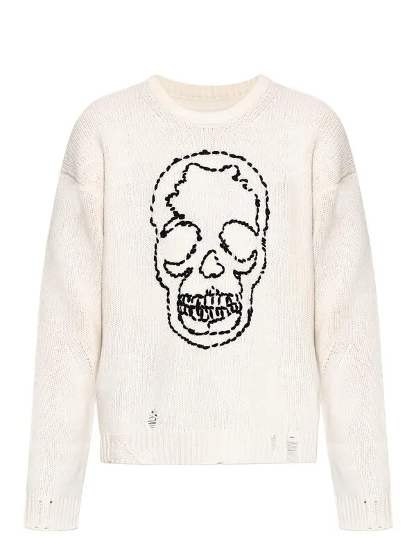 Zadig&Voltaire Marko Skull Appliqué Sweater - Cream