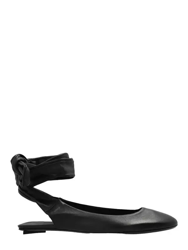 Attico Cloe Leather Ballet Flats - Black