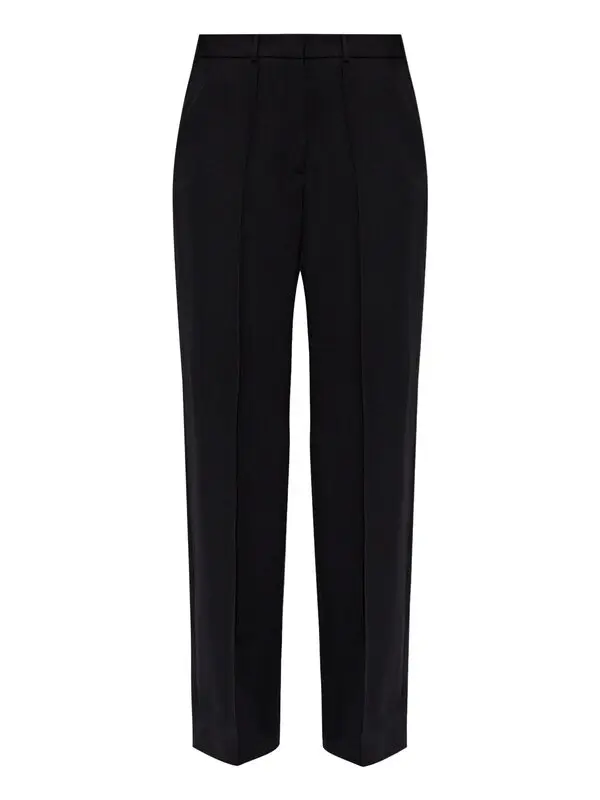 Balmain Wool Creased Trousers - Black