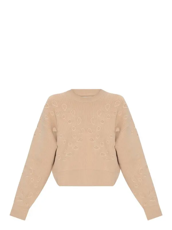 Ulla Johnson Vanessa Knit Sweater With Cutout Details - Beige