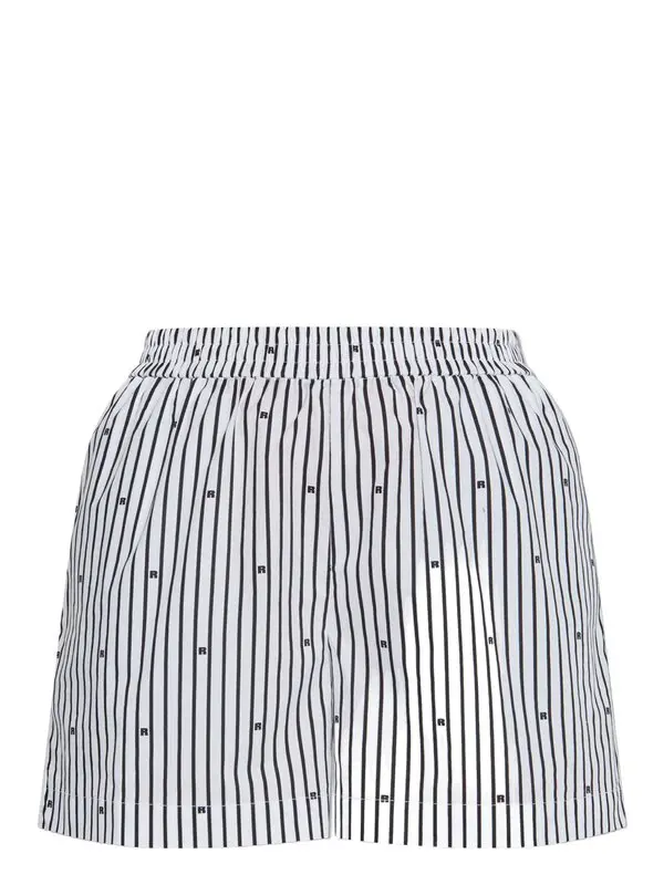 ROTATE BY BIRGER CHRISTENSEN Striped Organic Cotton Shorts - White