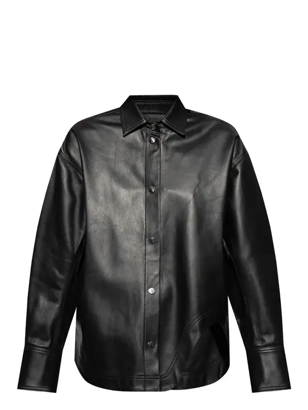 Attico Leather Shirt - Black