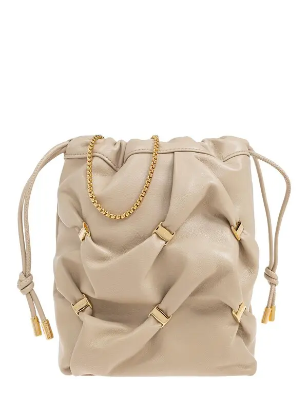 FERRAGAMO Leather Bucket Bag With Chain Strap - Grey