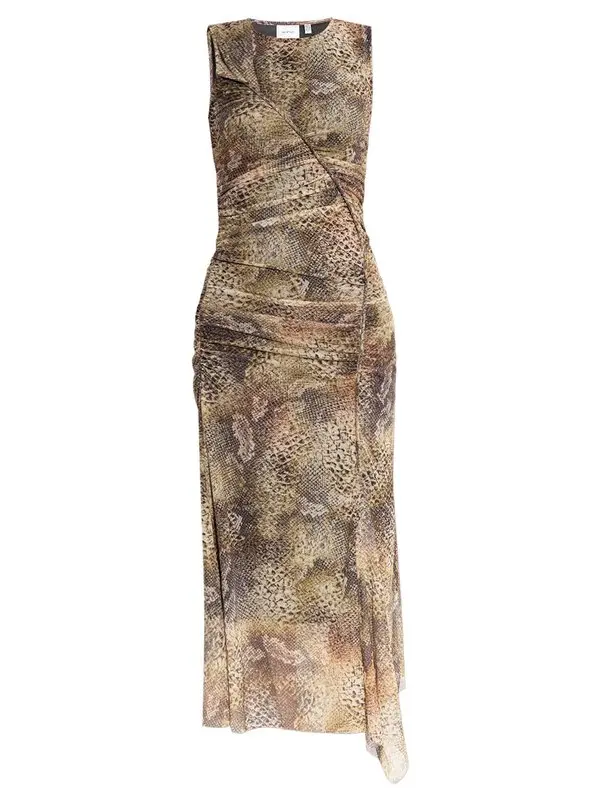 GESTUZ Gzmenny Snake Print Midi Dress - Beige