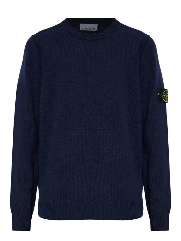 Stone Island Logo Sweater - Navy Blue