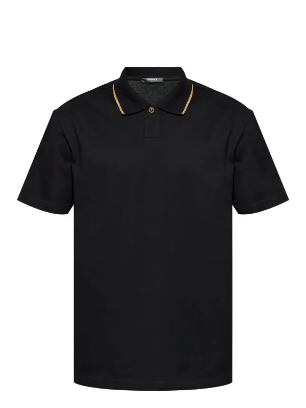 Versace Polo With Lurex Thread - Black