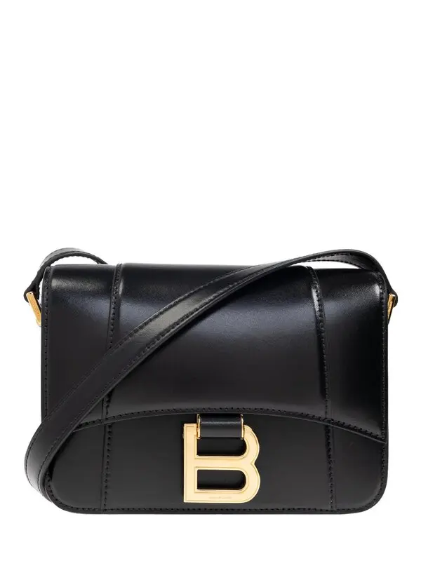 Balenciaga Hourglass Shoulder Bag - Black
