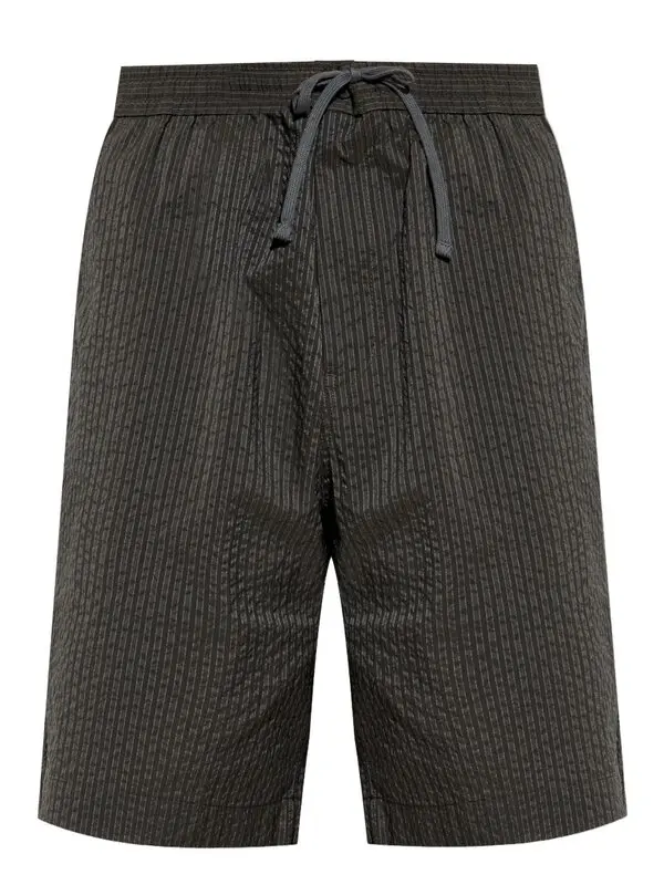 Maison Kitsuné Striped Pattern Shorts - Green