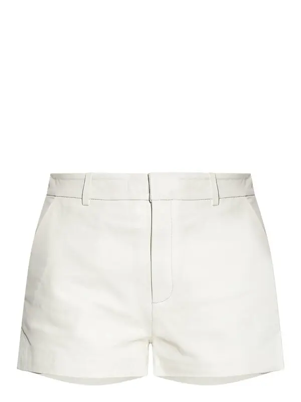 GESTUZ Gzkatri Lamb Leather Shorts - White
