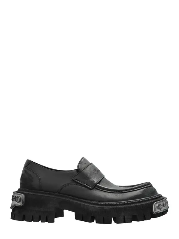 Balenciaga Tractor Leather Loafers - Black