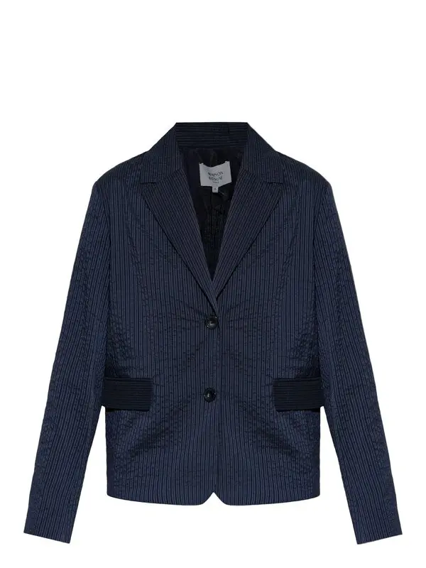 Maison Kitsuné Pinstriped Blazer - Navy Blue