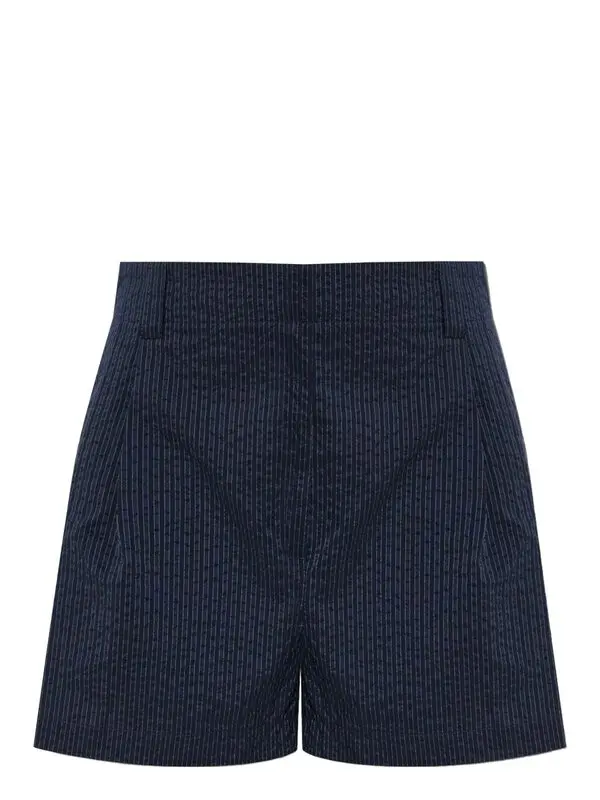 Maison Kitsuné Striped Pattern Shorts - Navy Blue