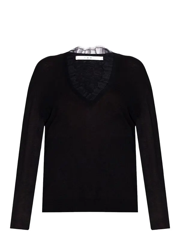 IRO PARIS Haby Lace-trimmed Sweater - Black