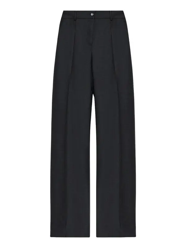 Dolce & Gabbana Wool Trousers With Creases - Grey