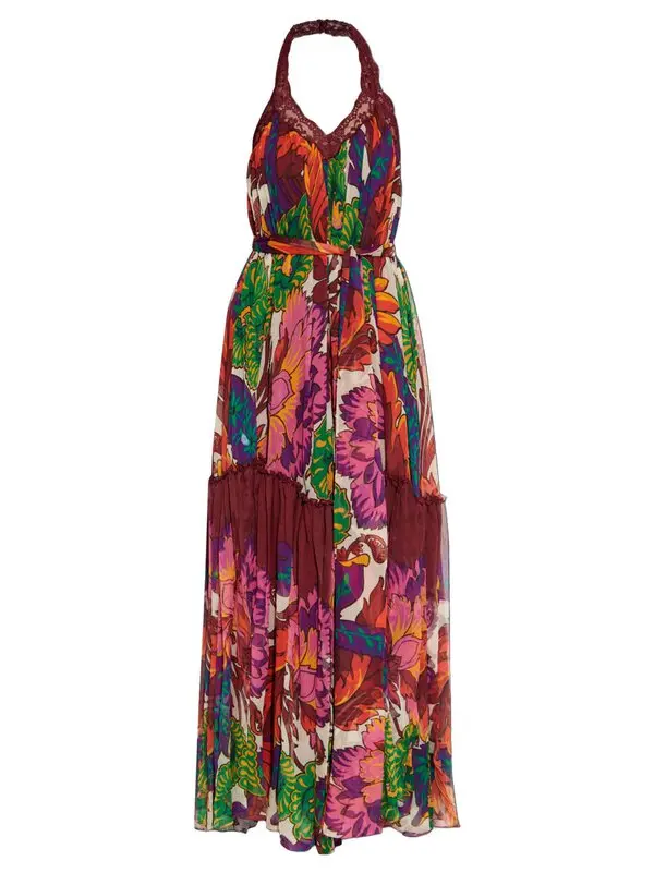 Etro Silk Dress With Lace Inserts - Multicolour