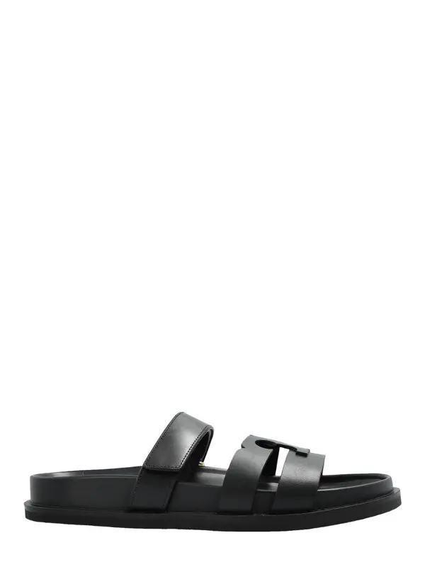 Tory Burch Leather Ines Slides - Black