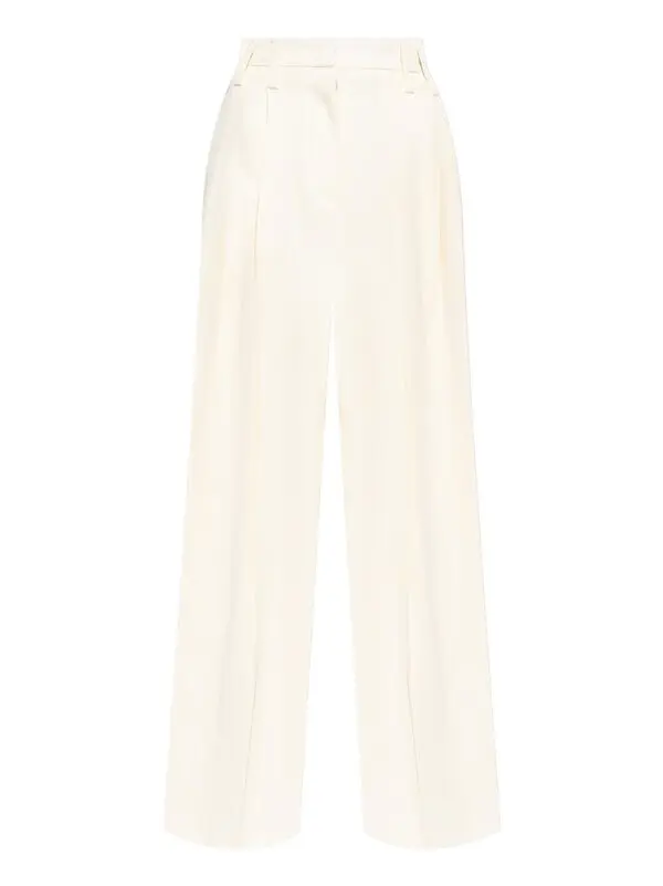 JIL SANDER Pleated Crease Trousers - Cream