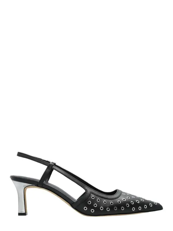 Michael Kors Alora Leather Slingback Heels - Black