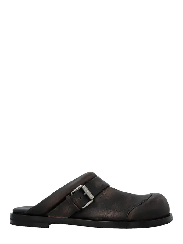 Acne Studios Leather Slides - Brown