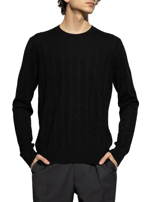 Dolce & Gabbana Silk Sweater With Monogram - Black