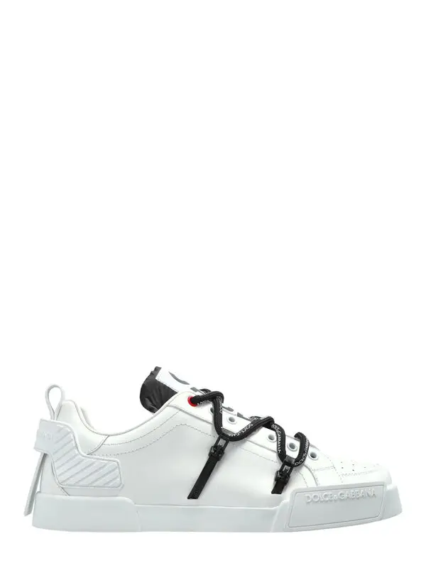 Dolce & Gabbana Leather Low-top Sneakers With Logo - White
