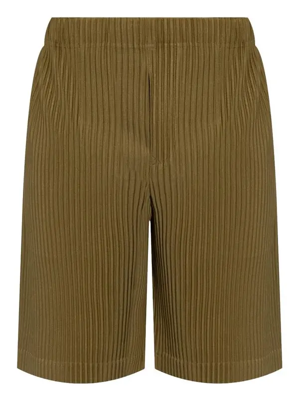 Issey Miyake Pleated Shorts - Green