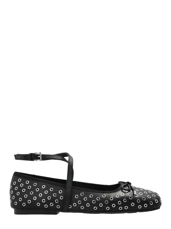 Michael Kors Collette Leather Ballet Flats - Black