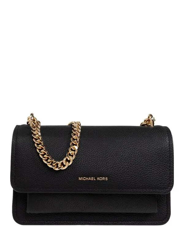 Michael Kors Claire Grain Leather Shoulder Bag - Black