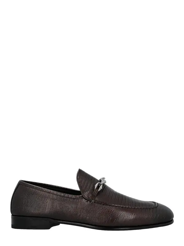 JIMMY CHOO Marti Leather Loafers - Brown