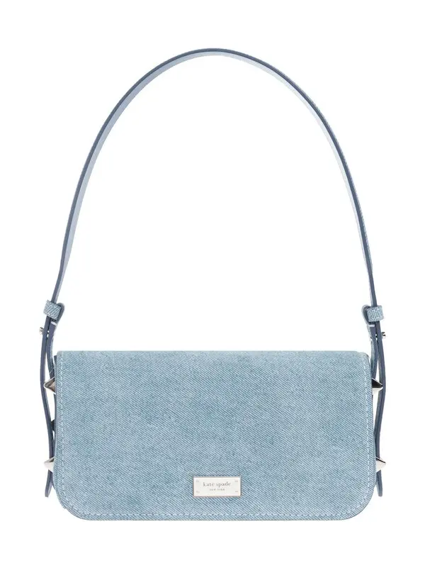 Kate Spade New York Shoulder Bag With Silver Hardware And Adjustable Strap - Blue