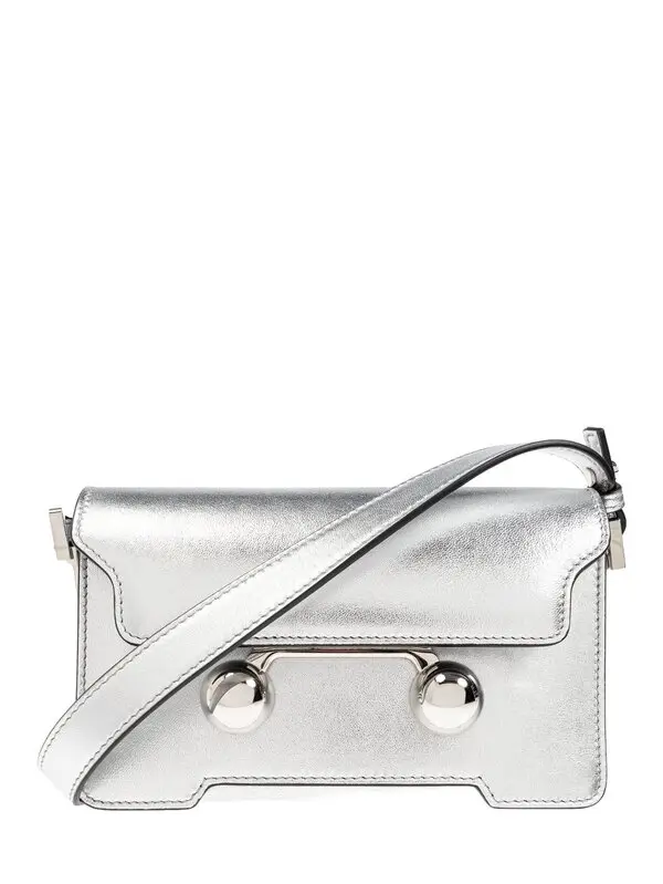 Marni Calf Leather Shoulder Bag - Silver