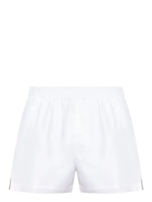 Dsquared2 Linen Shorts With Embroidered Logo - White
