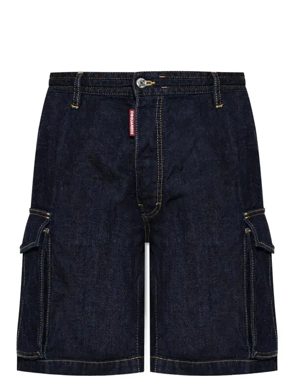 Dsquared2 Summer Lovers Denim Cargo Shorts - Navy Blue