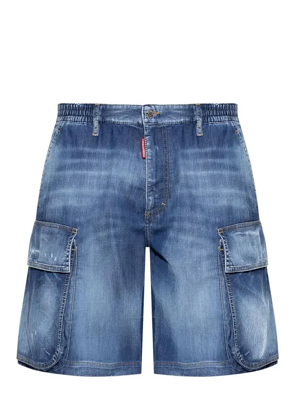 Dsquared2 Summer Lovers' Denim Cargo Shorts - Blue